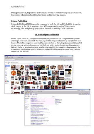 Film magazine chart | DOCX