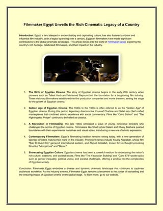 Filmmaker Egypt Unveils the Rich Cinematic Legacy of a Country.docx