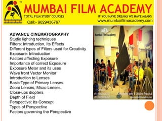 Cinematography courses in mumbai | PPT