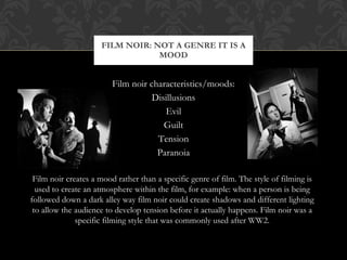Film noir | PPT | Style & Fashion