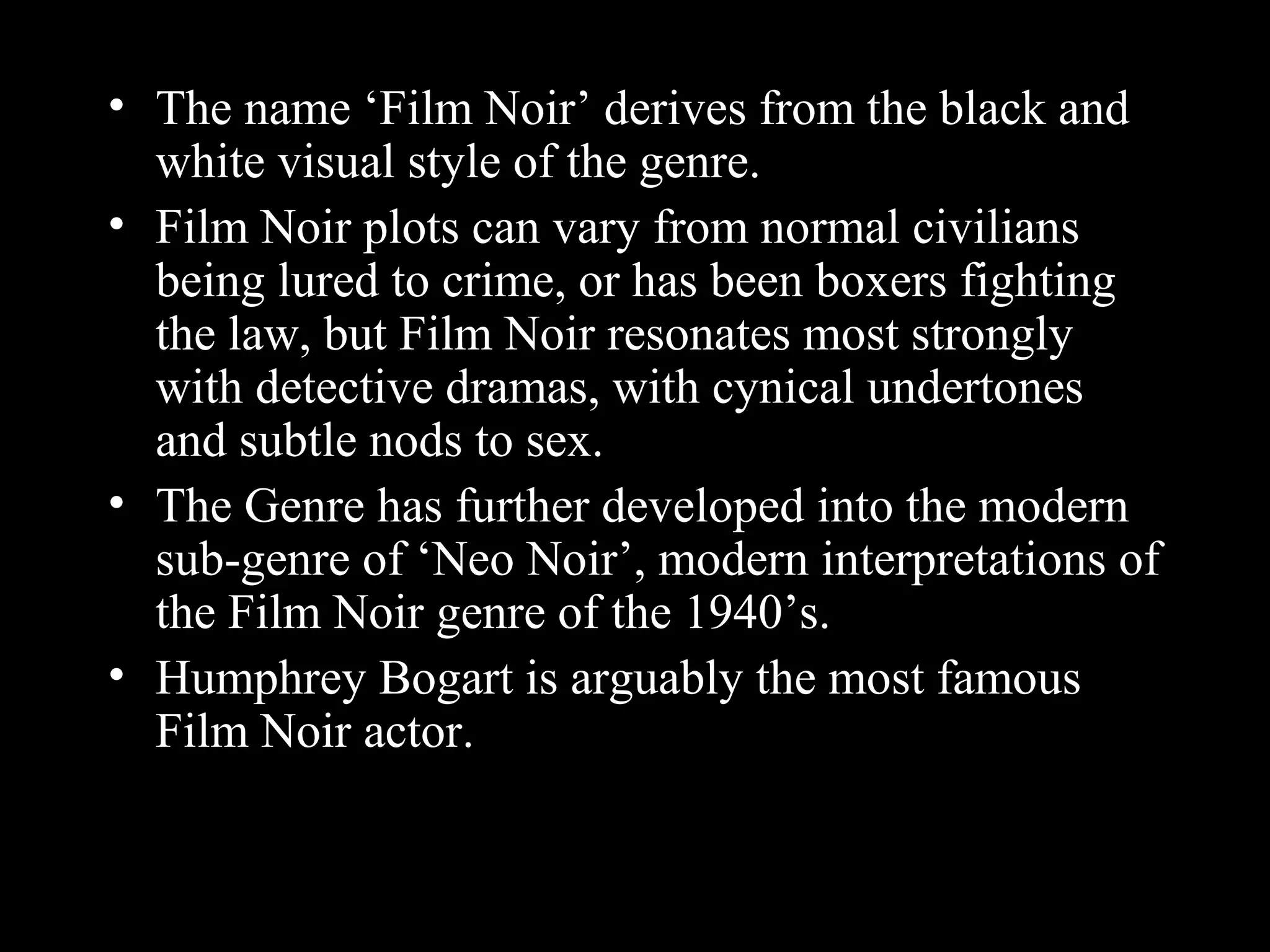 Film Noir History and Background | PPT