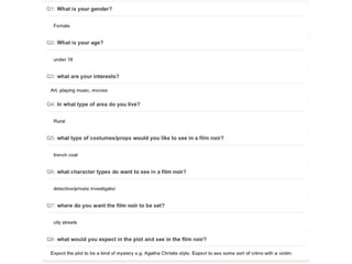 film noir questionnaire responses | PPT