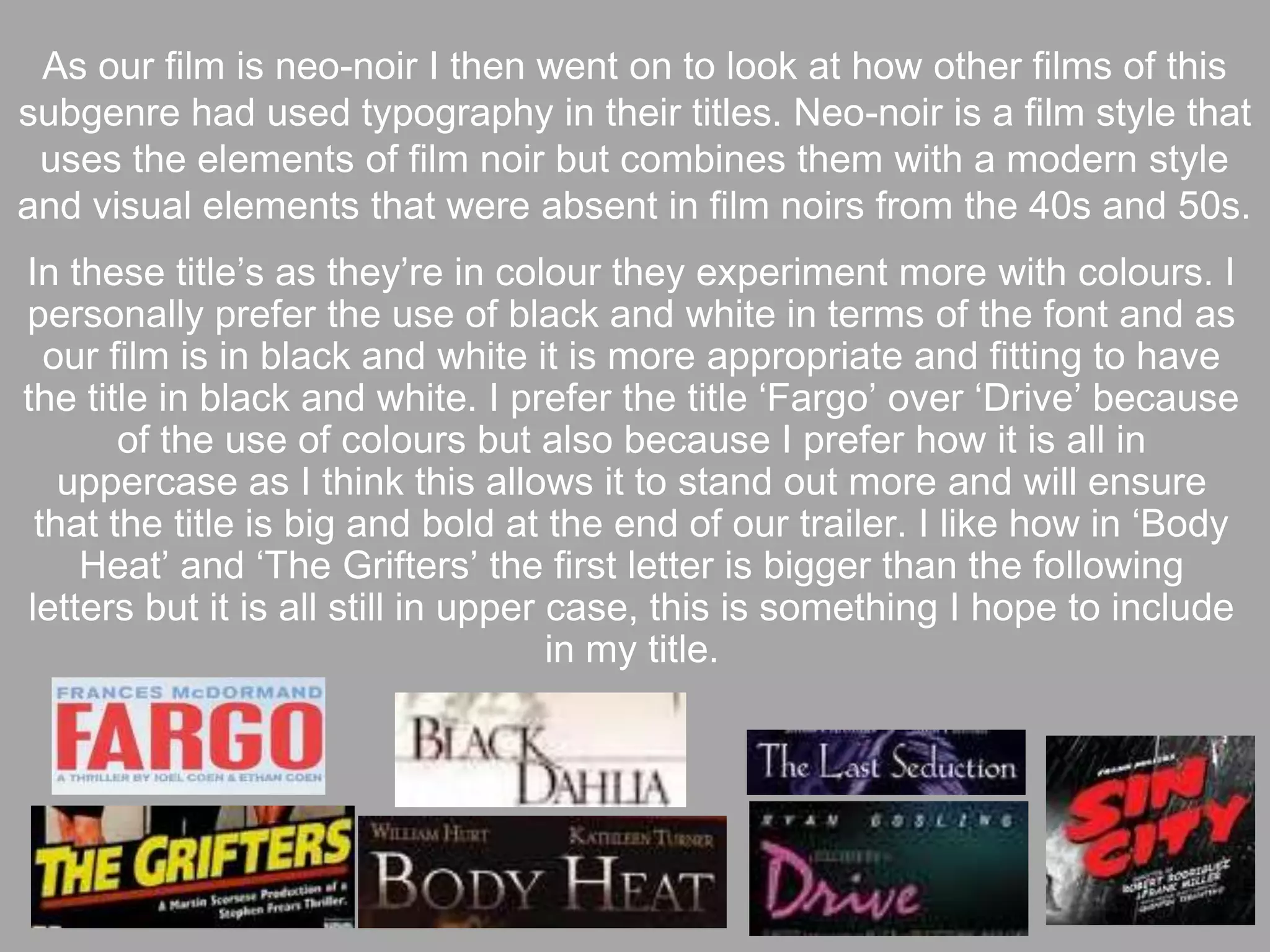 Film noir typography | PPTX | Desktop Publishing | Computer Software ...