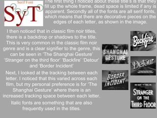 Film noir typography | PPTX
