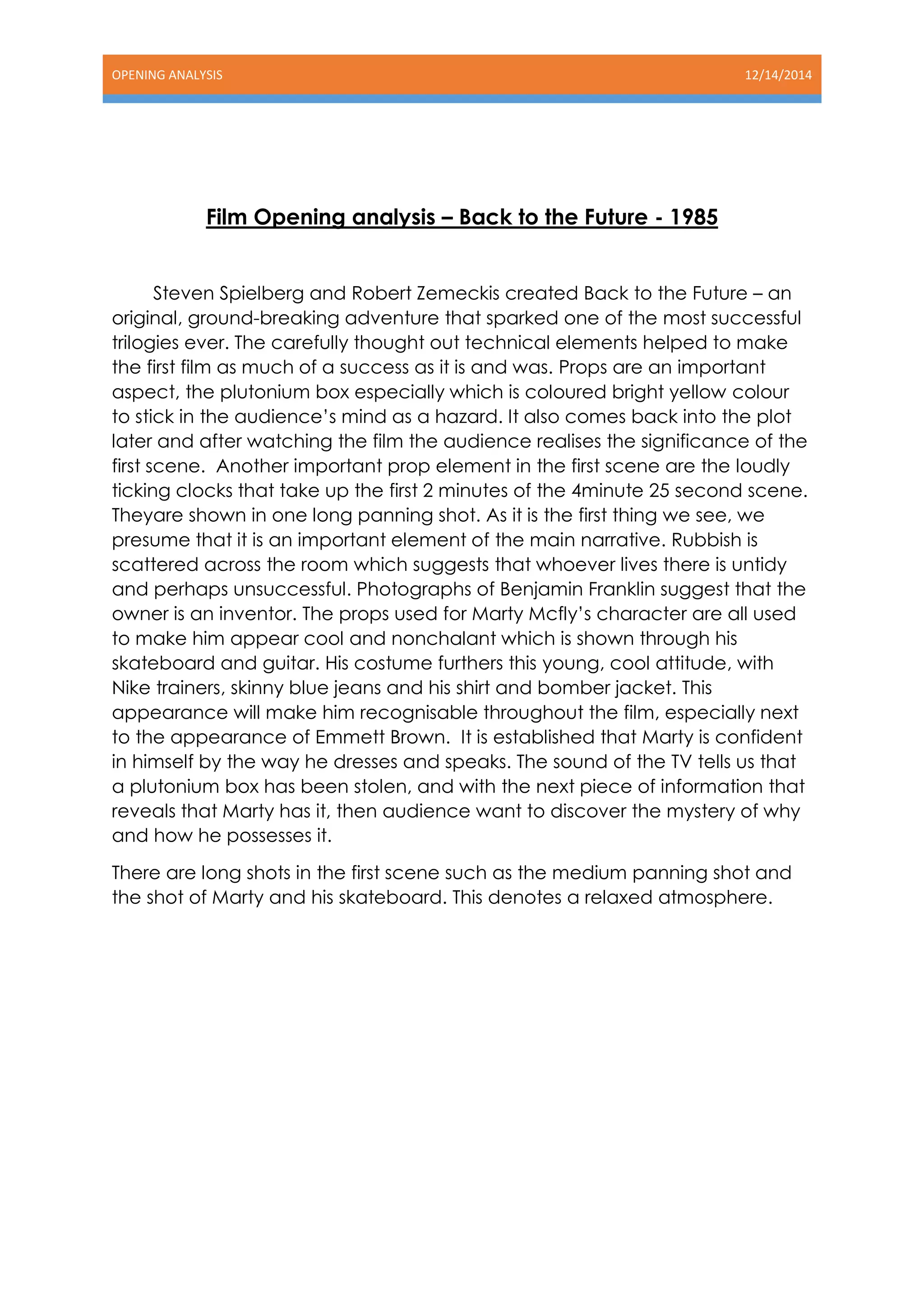 Film opening analysis | DOCX