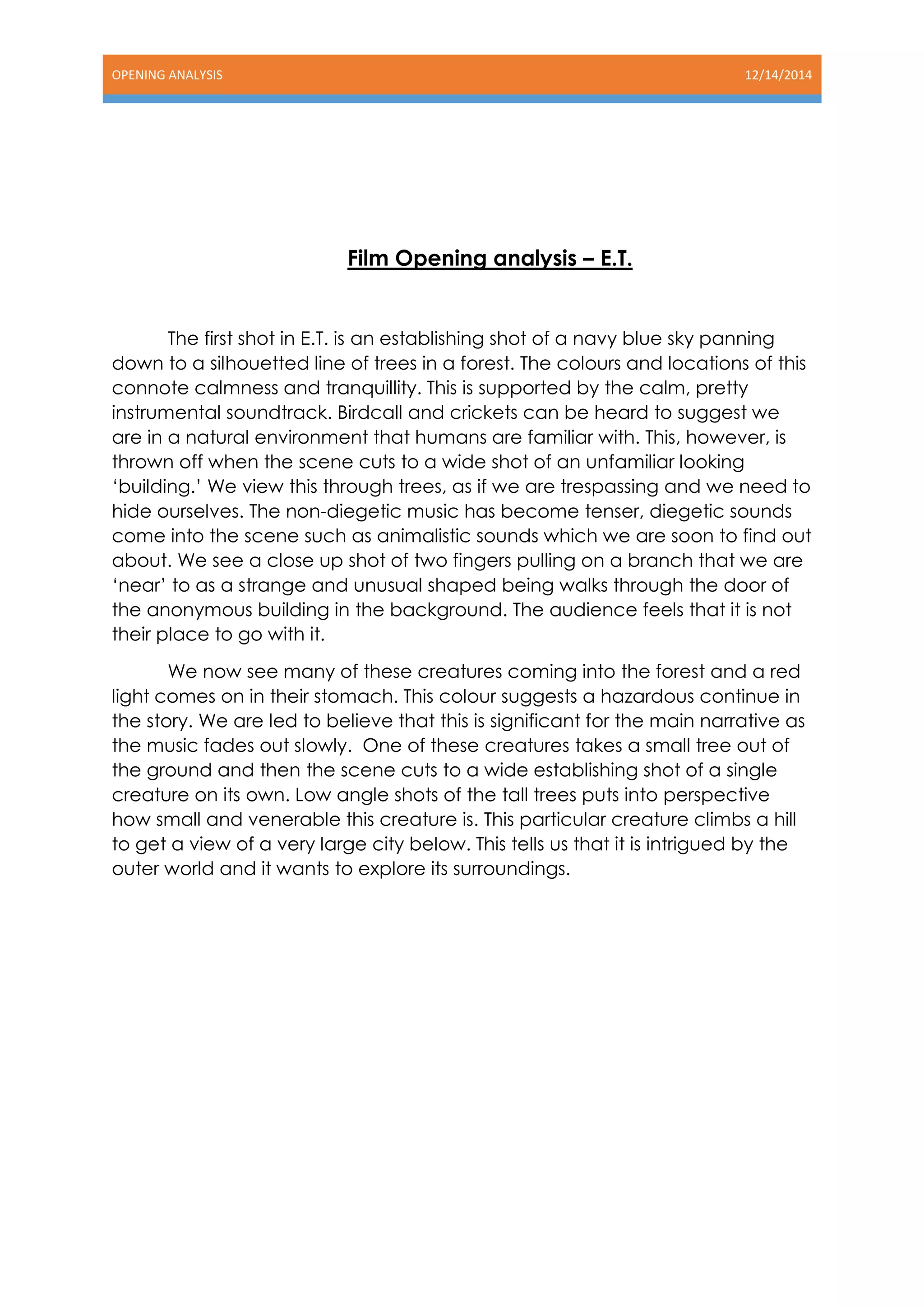 Film opening analysis | DOCX