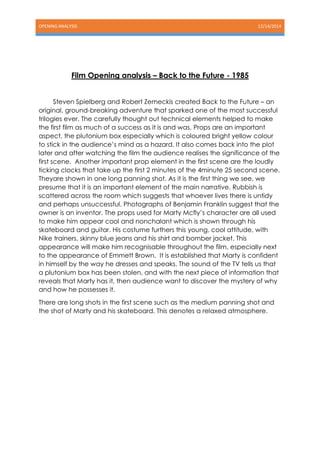 Film opening analysis | DOCX