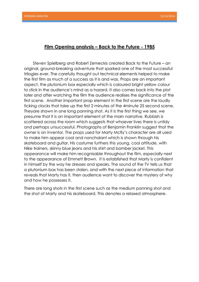 Film opening analysis | DOCX