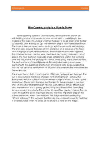 Film opening analysis | DOCX
