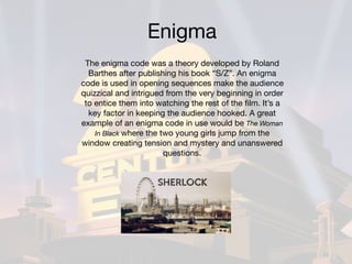 Film opening codes and conventions | PPT