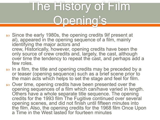 Film opening research | PPT