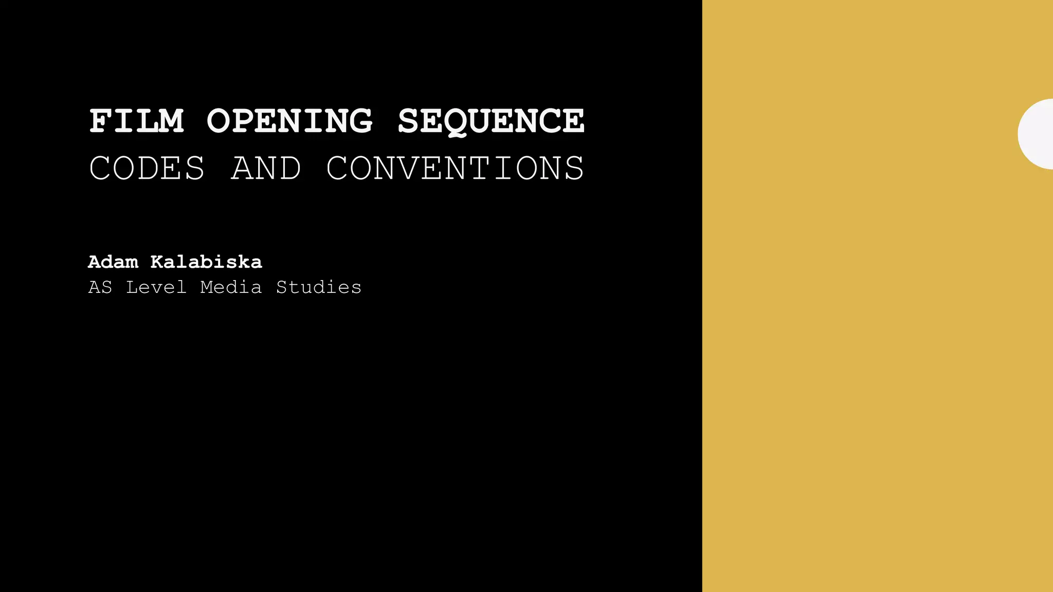 Opening sequence - Codes and Conventions | PPT