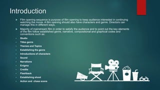Film opening sequence codes and conventions | PPTX | Video Production ...
