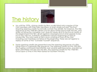 Film openings research | PPT