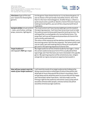 Film opening title sequence proposal form | PDF