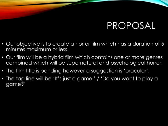 Film pitch (final) | PPT