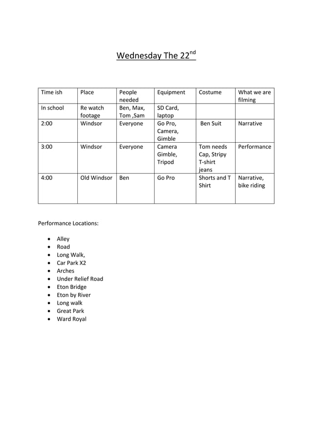 Film plan | PDF