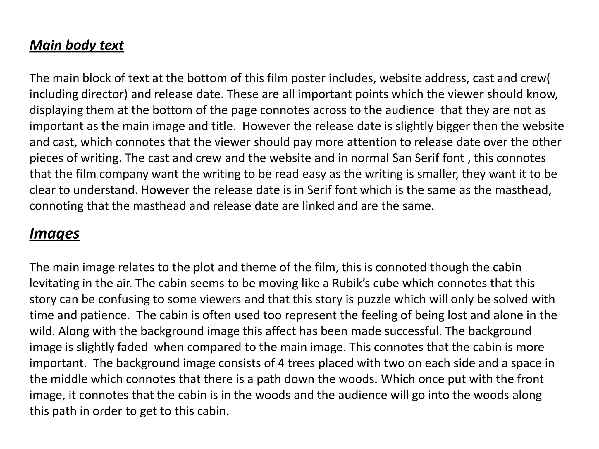 Cabin in the woods analysis | PPTX