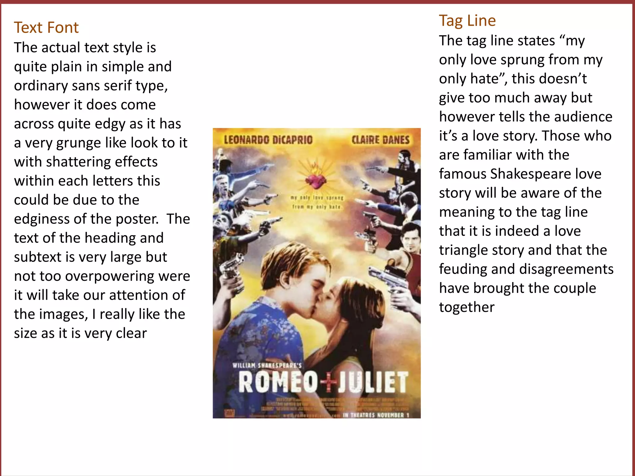 Film poster romeo and juliet film analysis | PPTX