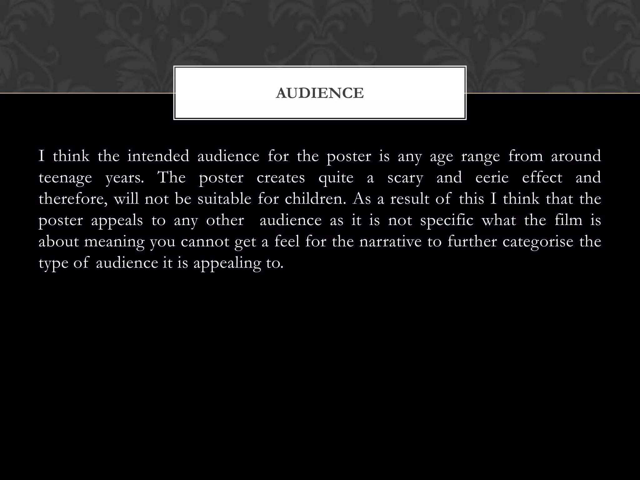 The Awakening Poster Analysis | PPTX