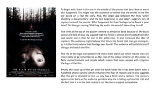 Horror Movie poster analysis | PPTX | Documentary | Genres