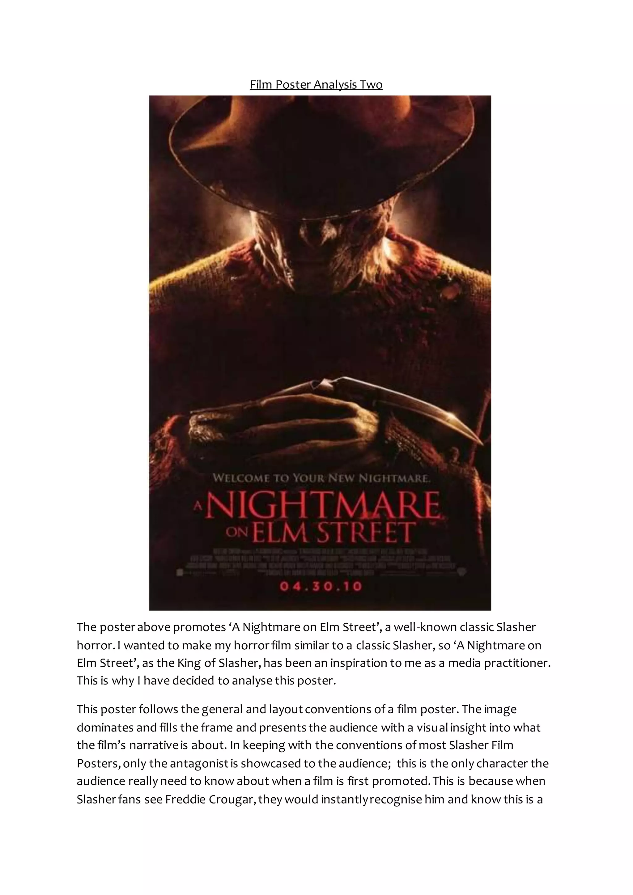 Film Poster Analysis - A Nightmare on Elm Street | DOCX