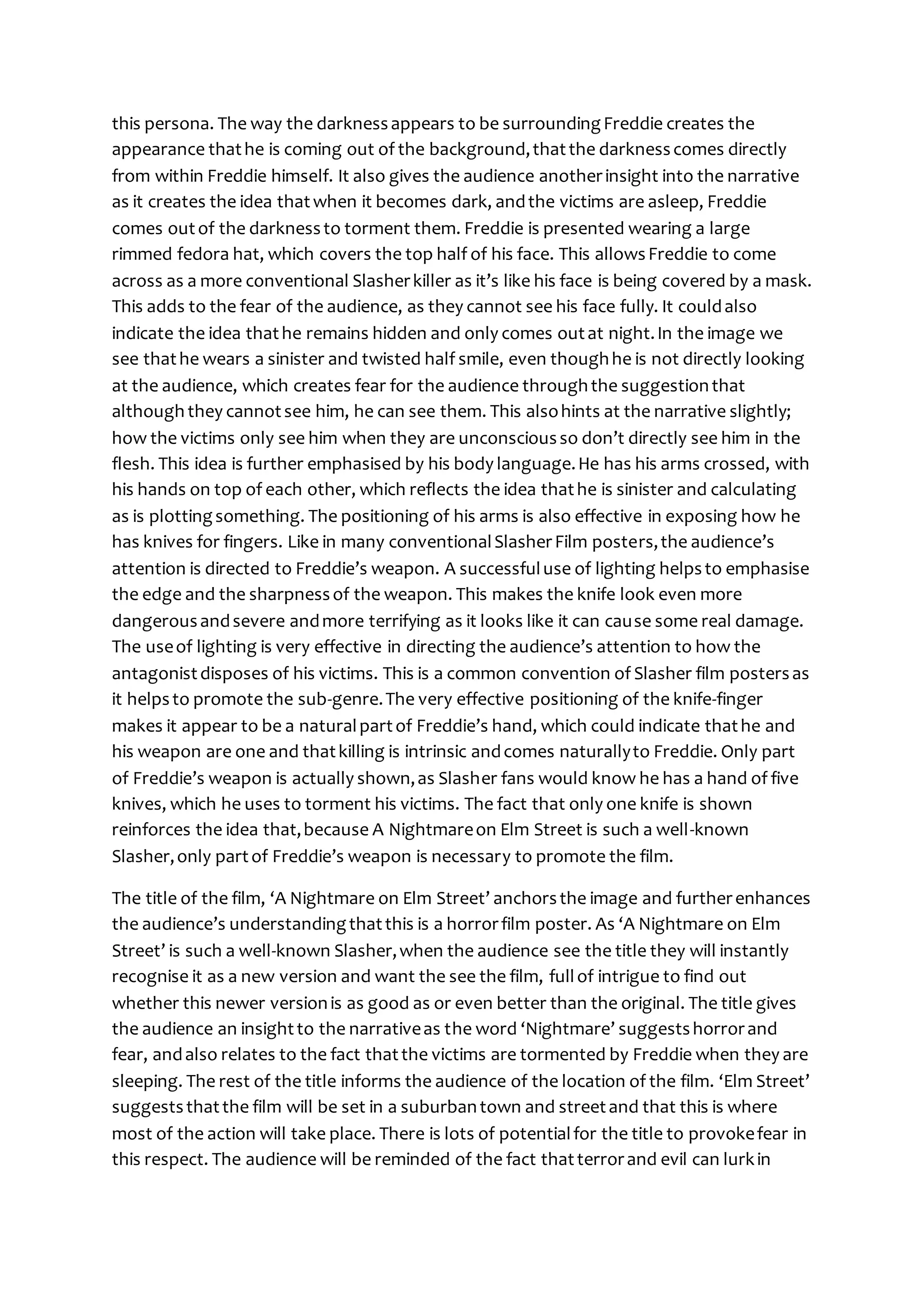 Film Poster Analysis - A Nightmare on Elm Street | DOCX