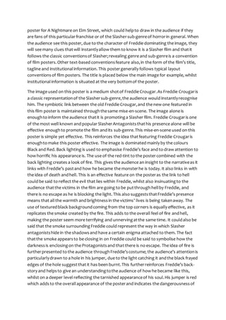 Film Poster Analysis - A Nightmare on Elm Street | DOCX