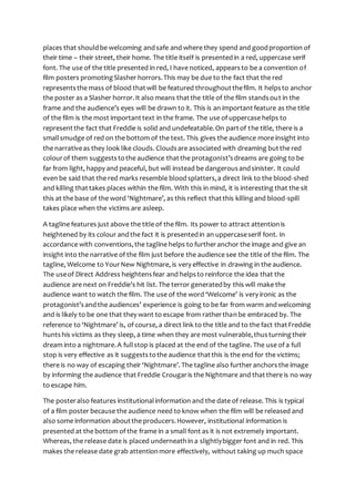 Film Poster Analysis - A Nightmare on Elm Street | DOCX