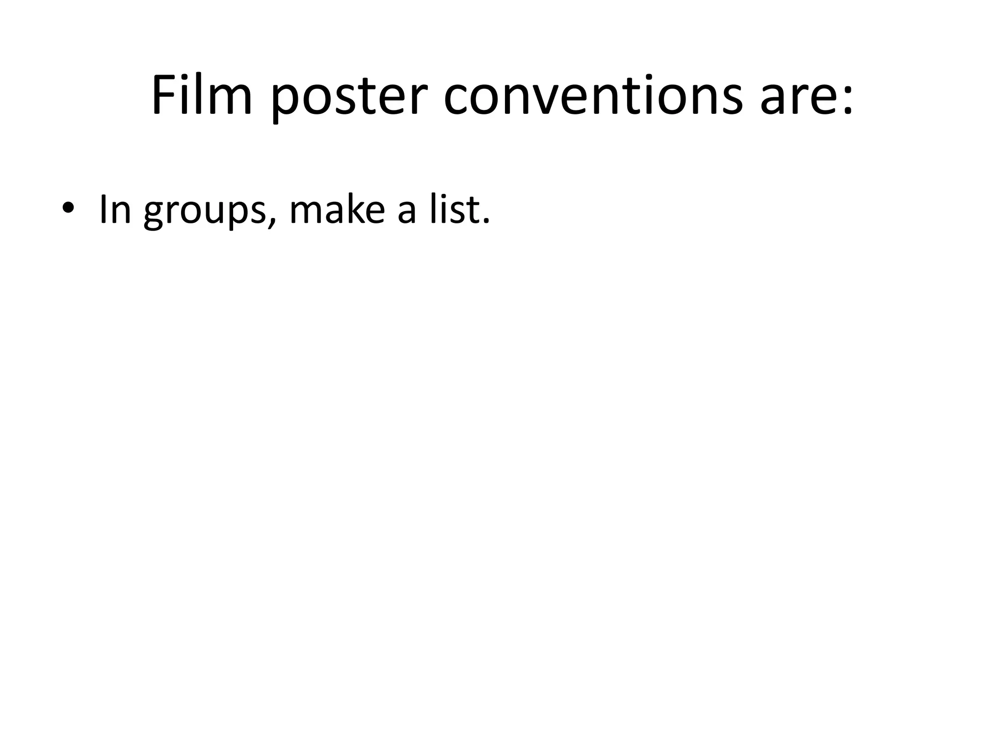 Film poster conventions and analysis | PPTX