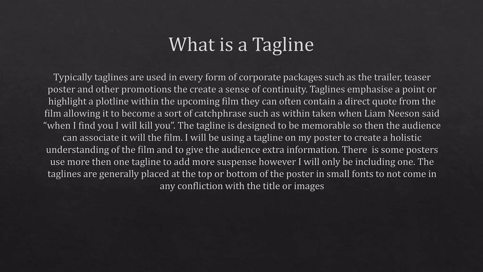 Film poster tagline research | PPT