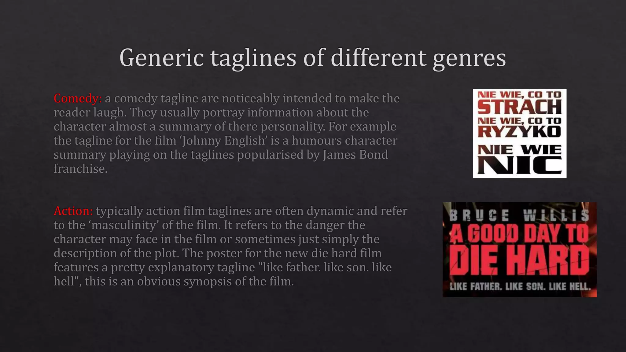 Film poster tagline research | PPT