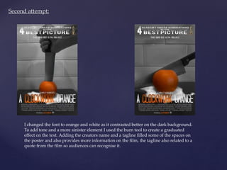 Film poster task | PPTX | Video Production | Content Production