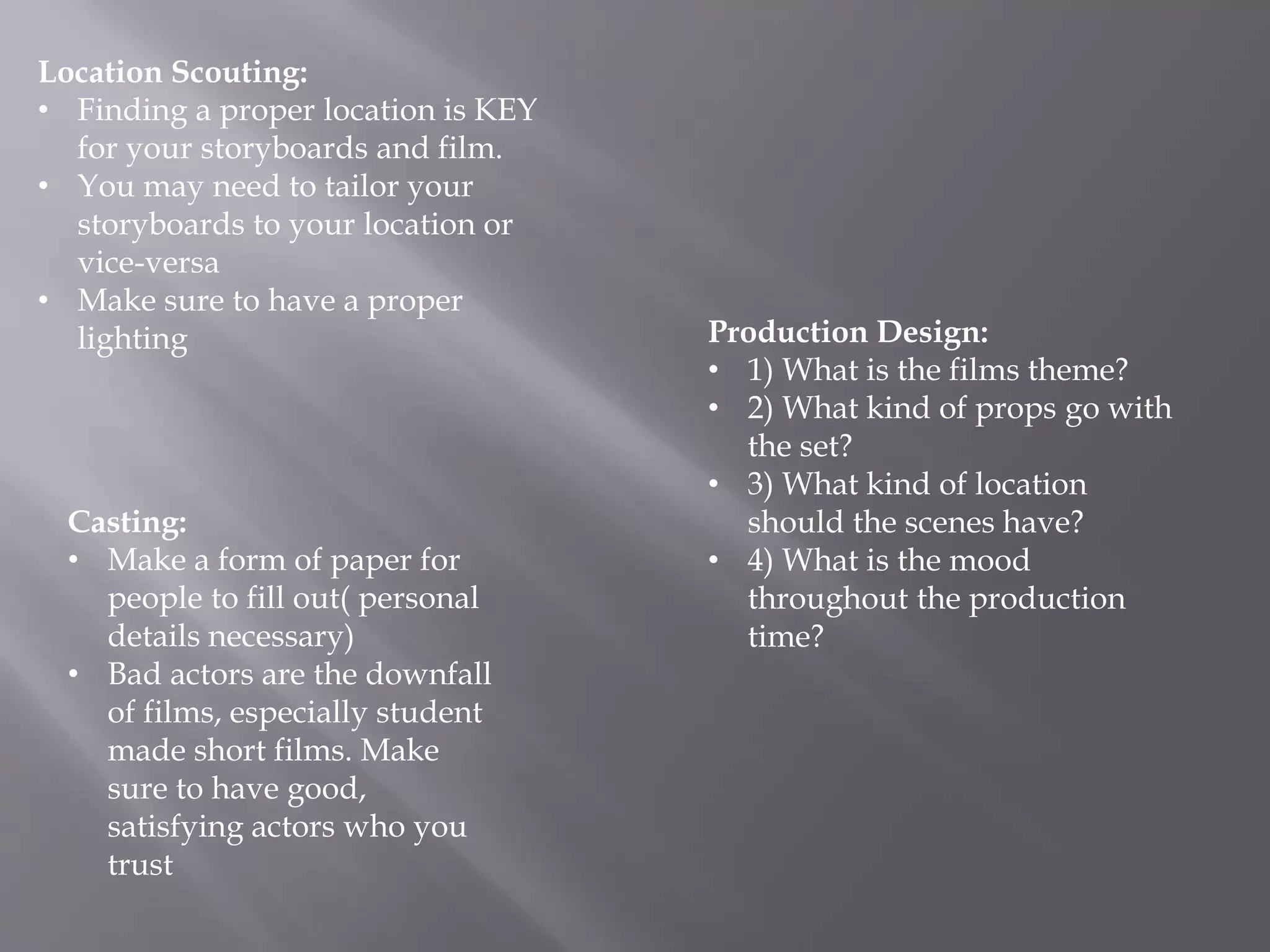 Film pre -production | PPTX | Screenwriting | Content Production