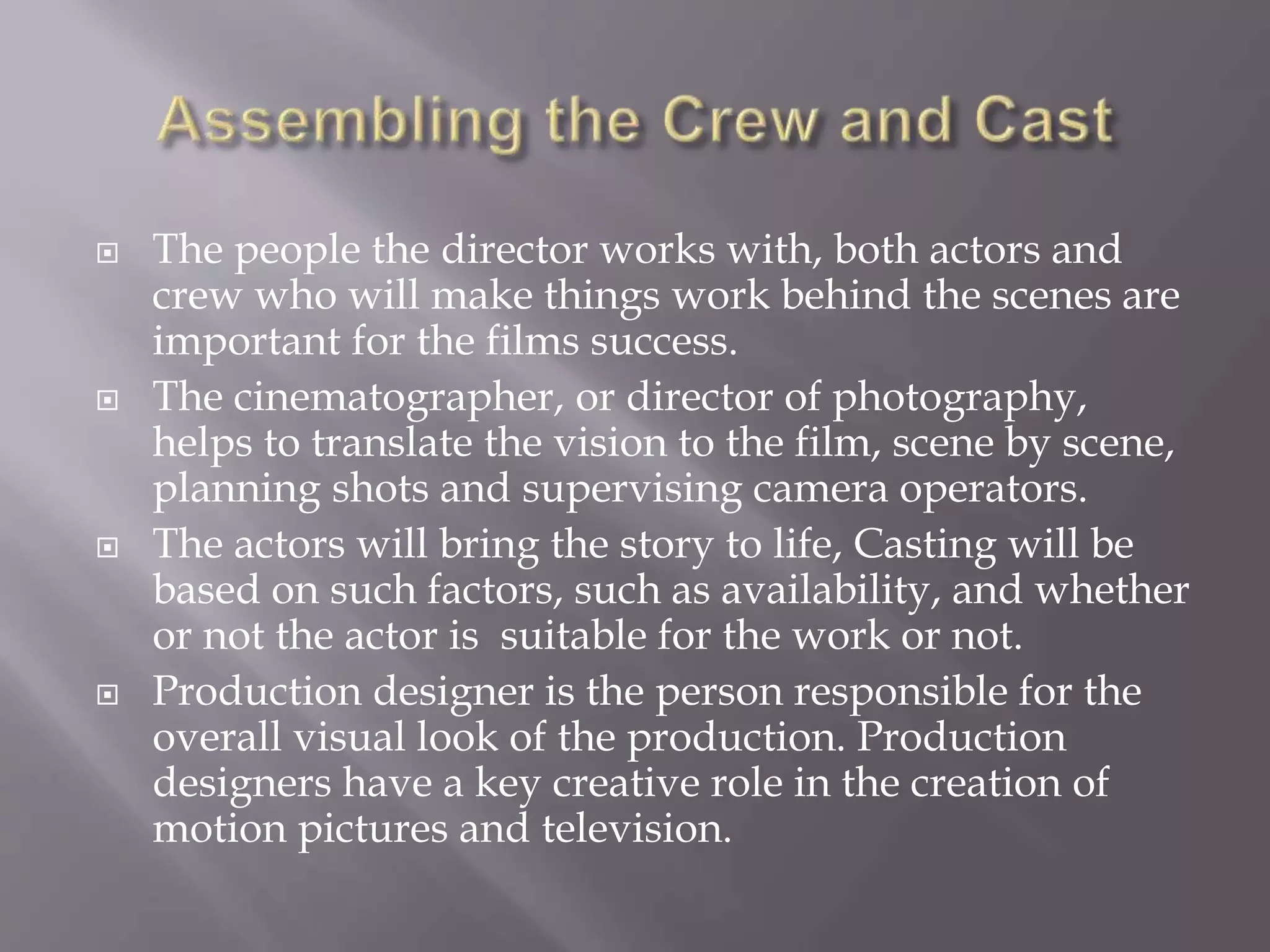 Film pre -production | PPTX