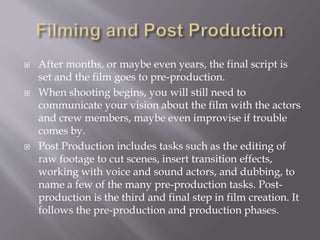 Film pre -production | PPTX | Screenwriting | Content Production