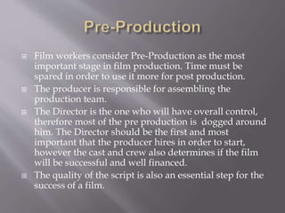 Film pre -production | PPTX | Screenwriting | Content Production