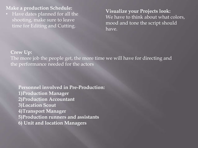 Film pre -production | PPTX | Screenwriting | Content Production