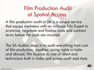 Film Production Audit - An Intro | PDF