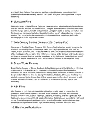Film Production Companies in California_ A Hub for Cinematic Creativity ...