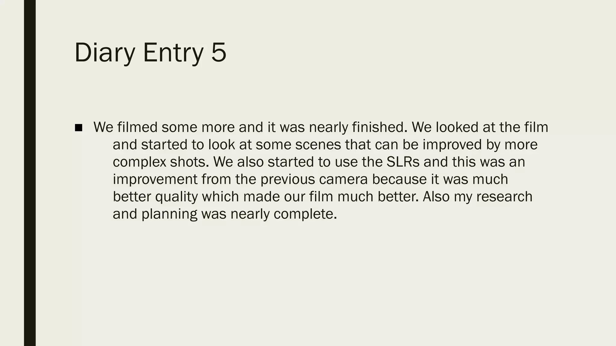 Film production diary | ODP