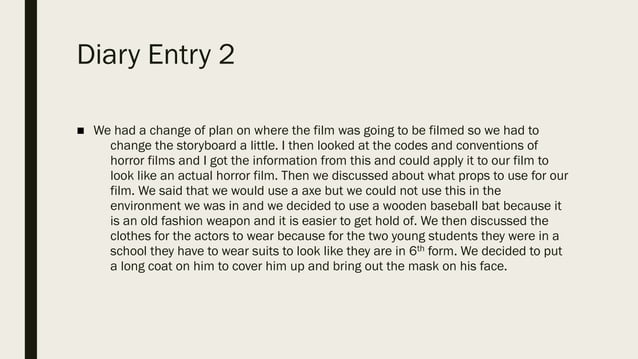 Film production diary | ODP | Video Production | Content Production