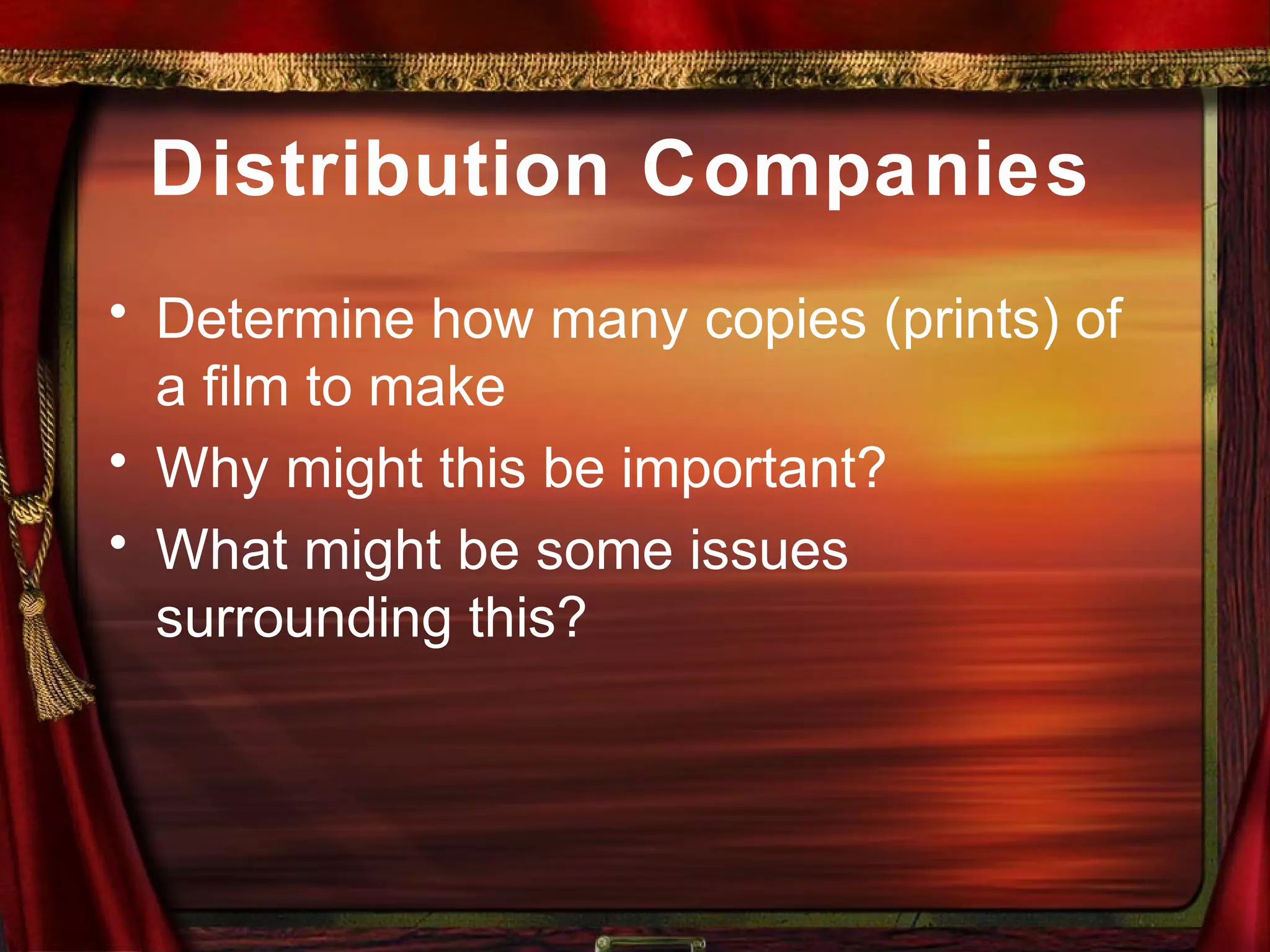 Film production distribution process 11 11 2015 | PPT