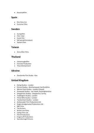 Existing Film Production names | DOCX