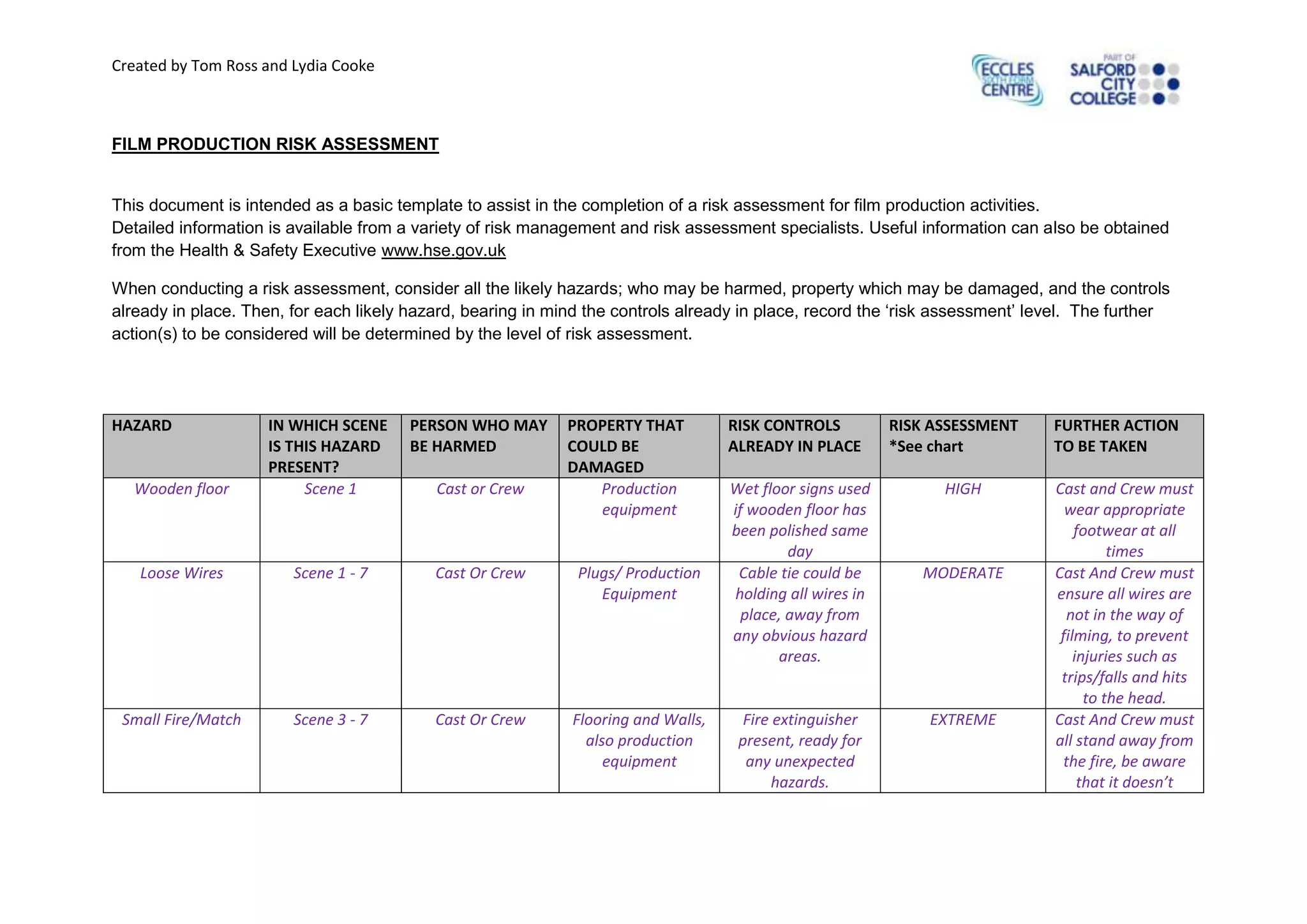 Film production risk_assessment_ig2_ | DOCX