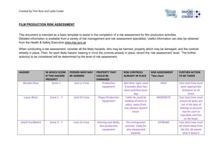 Film production risk_assessment_ig2_ | PPT