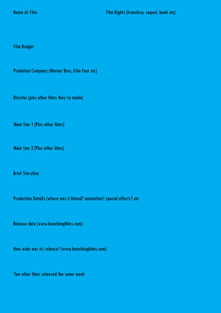 Film promo research Jurassic World | PDF