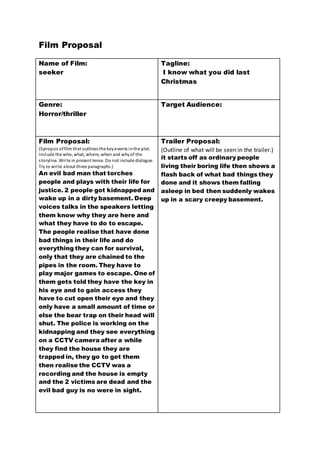 Film proposal. omar 2 | DOCX