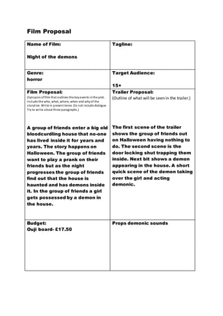 film proposal EF | PDF