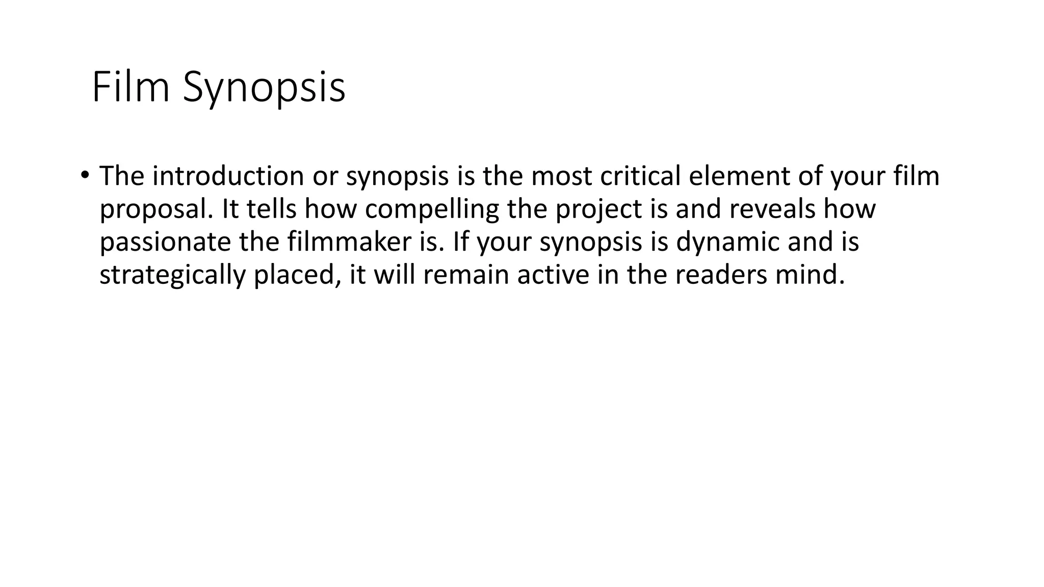 Film proposal | PPTX
